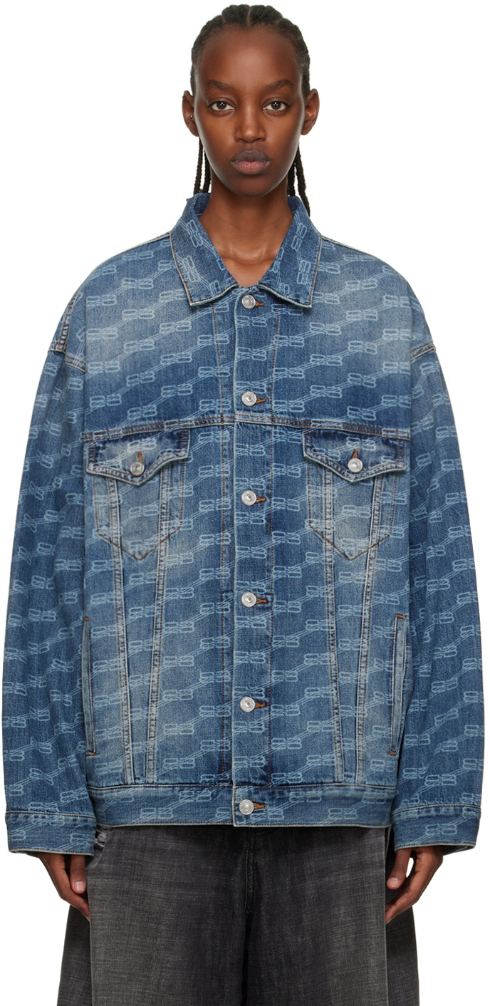 ジャケット・アウター BALENCIAGA BB Monogram Denim Jacket 0400018076791_BLUEAUTHENTICRIN